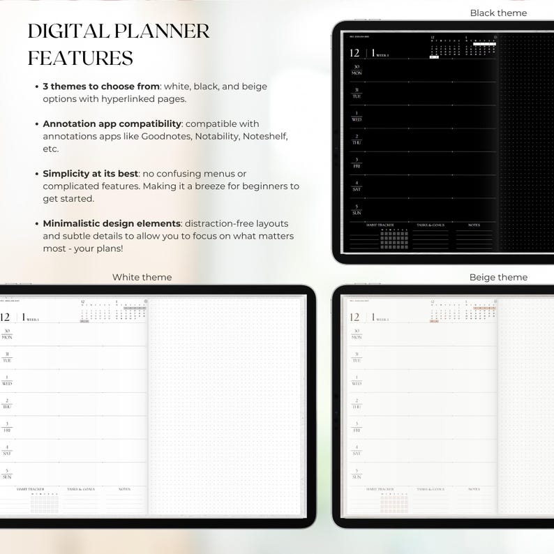 2025 Digital Planner Bundle, iPad Planner, Monthly Planner, Weekly Planner, Digital Planner ...
