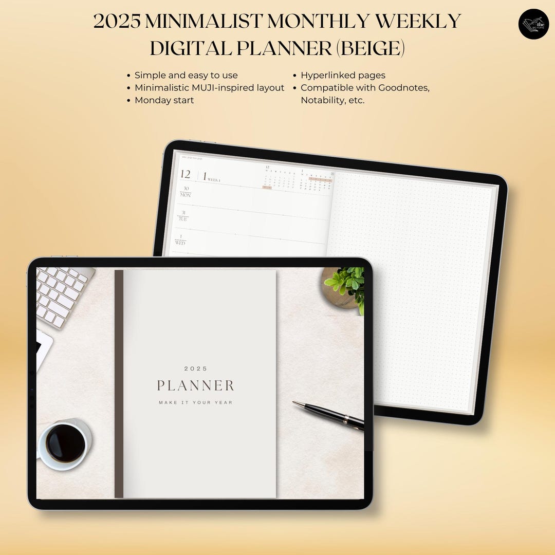 Digital Planner 2025, Minimalist Digital Planner 2025, Week Planner ...