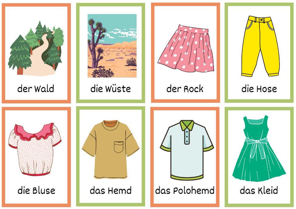 German Vocabulary Flashcards DIGITAL COPY - Etsy