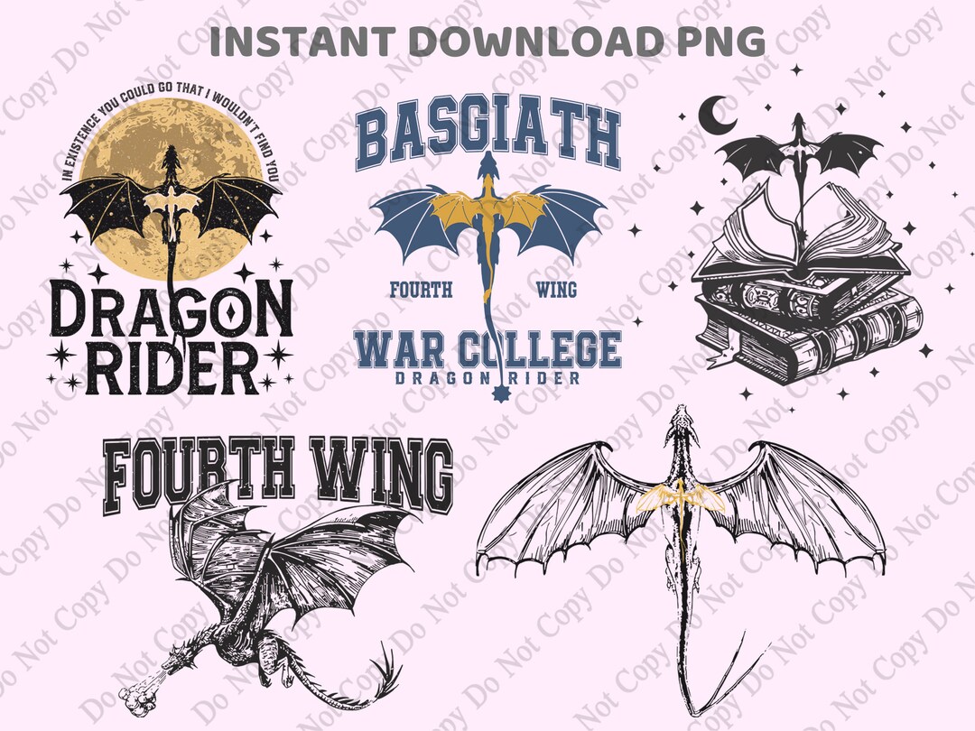 Fourth Wing Png Bundle, Dragon Rider Png, Basgiath War College Png ...