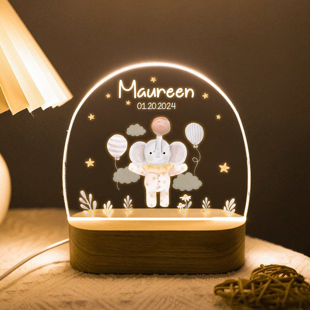 Personalized Acrylic Night Light, Custom Baby Night Light With Name ...