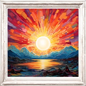 ABSTRACT SUNRISE | Digital DOWNLOADABLE Print | Colorful Painting - Etsy