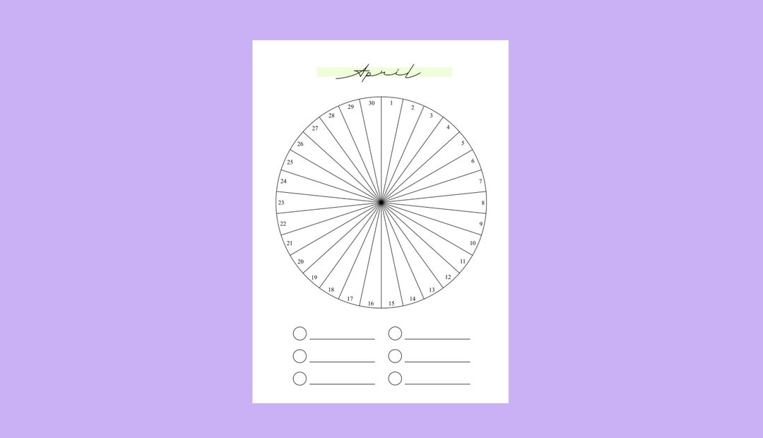 Monthly Habit and Mood Tracker// April // Circular Design // Instant ...