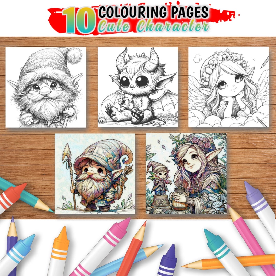 Cute Character Coloring Page Instant Download - Etsy