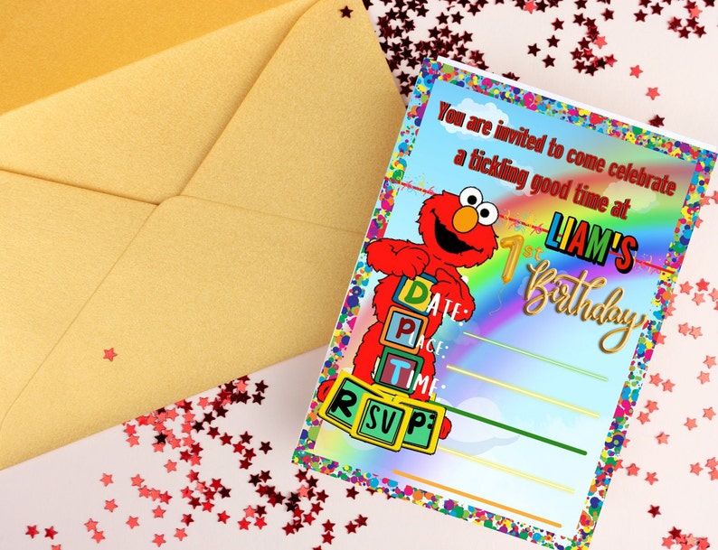 Elmo Birthday Invitations, Elmo Birthday Decora, Elmo 1st Birthday ...