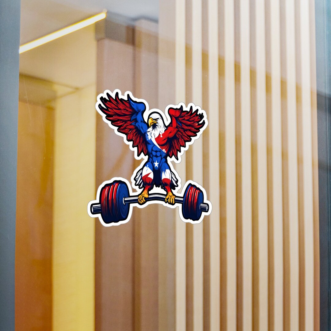 American Flag Muscle Eagle Bodybuilding Sticker Exercise Gym ...