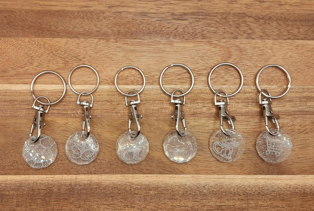 Resin Flower Trolley Token, Handmade Resin Flower Trolley Token - Etsy