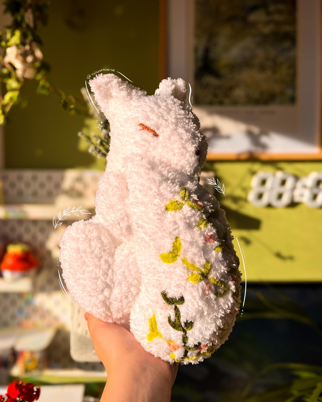 Fluffy White Squirrel Crochet Plushie | Adorable Amigurumi | Handmade ...