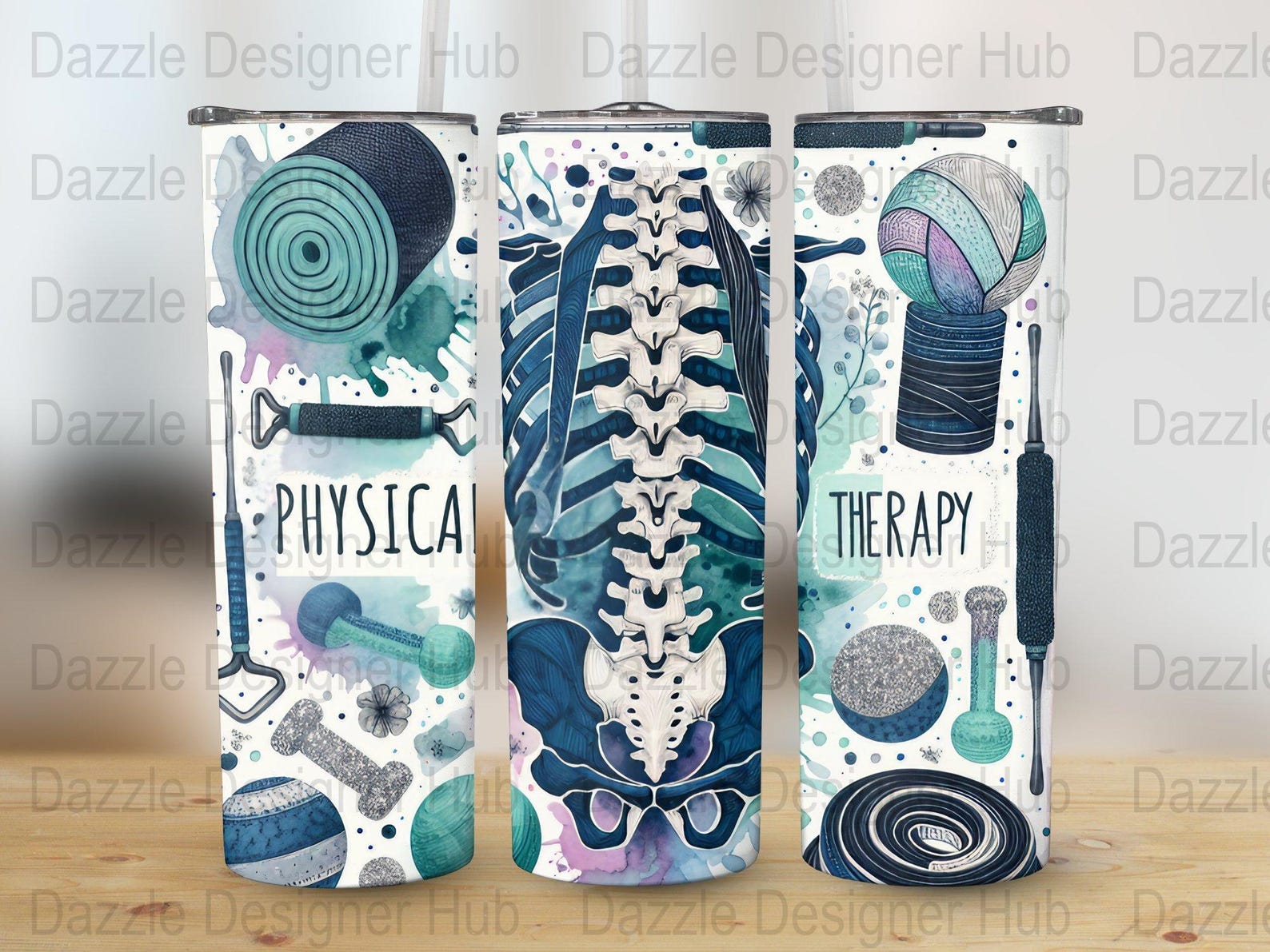 Physical Therapy Tumbler Wrap: Spine Anatomy Design (digital Design) - Etsy