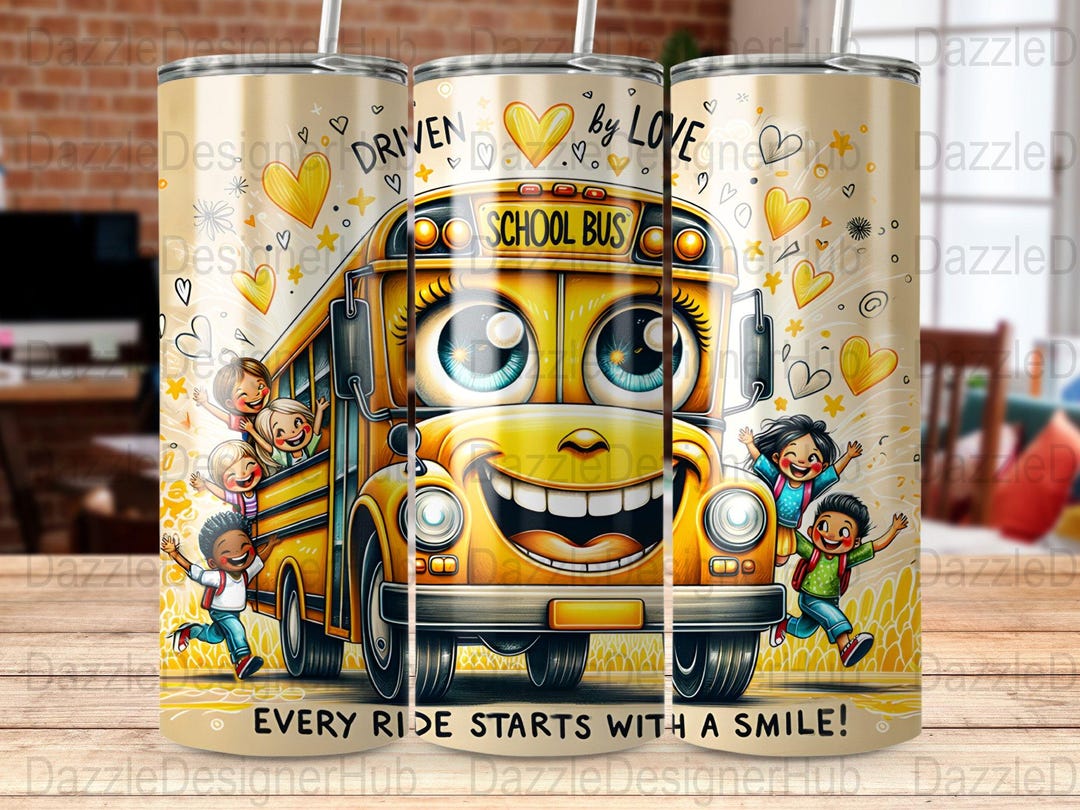 School Bus Digital Art, Cute School Bus Illustration Print, Back to ...