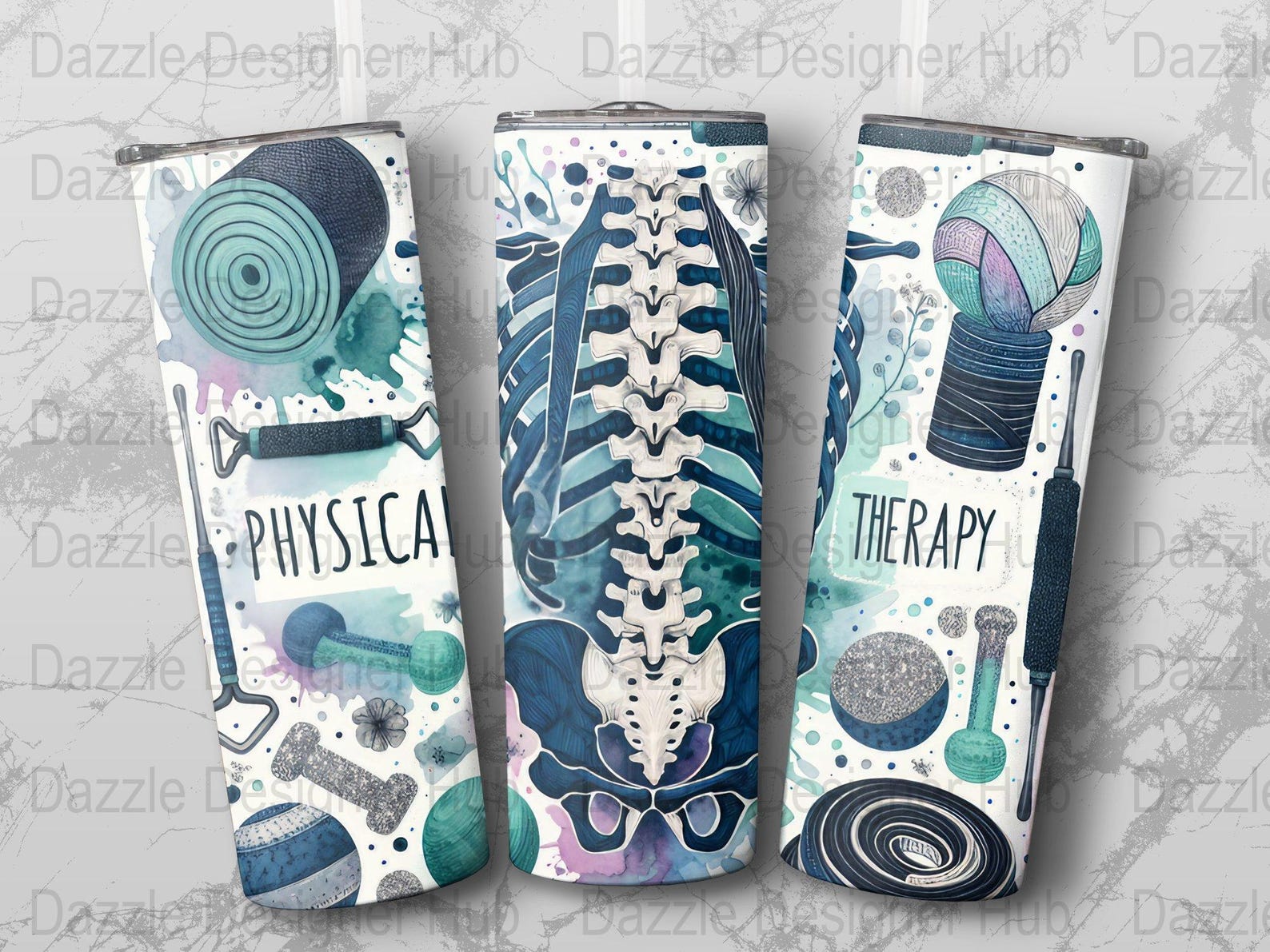 Physical Therapy Tumbler Wrap: Spine Anatomy Design (digital Design) - Etsy