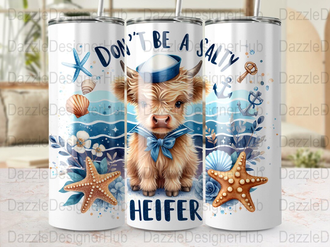 Nautical Heifer Design Digital Download, Cute Cow Art, Ocean Theme ...