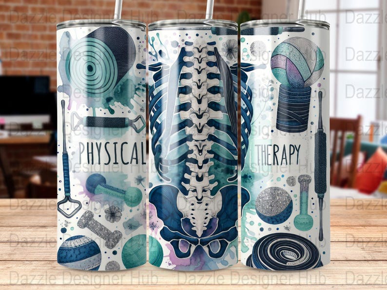 Physical Therapy 20oz Tumbler Wrap, Digital Sublimation Design, 20oz ...