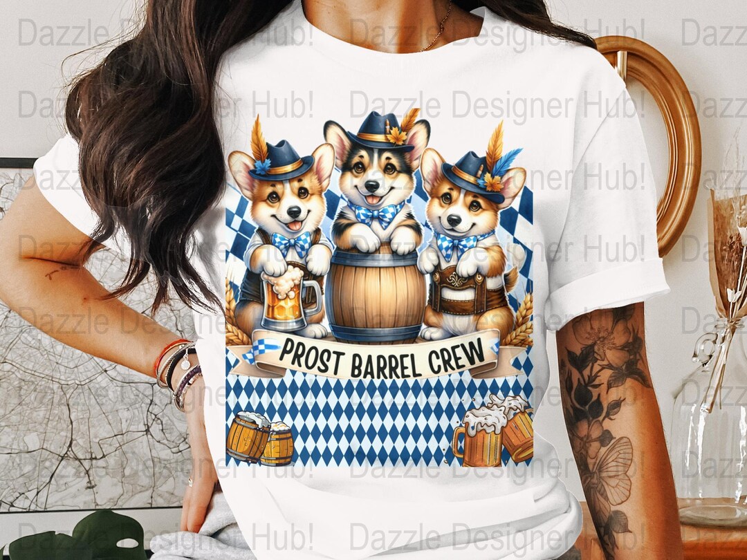Oktoberfest Corgi Crew PNG: Beer Festival Printable Art (digital ...