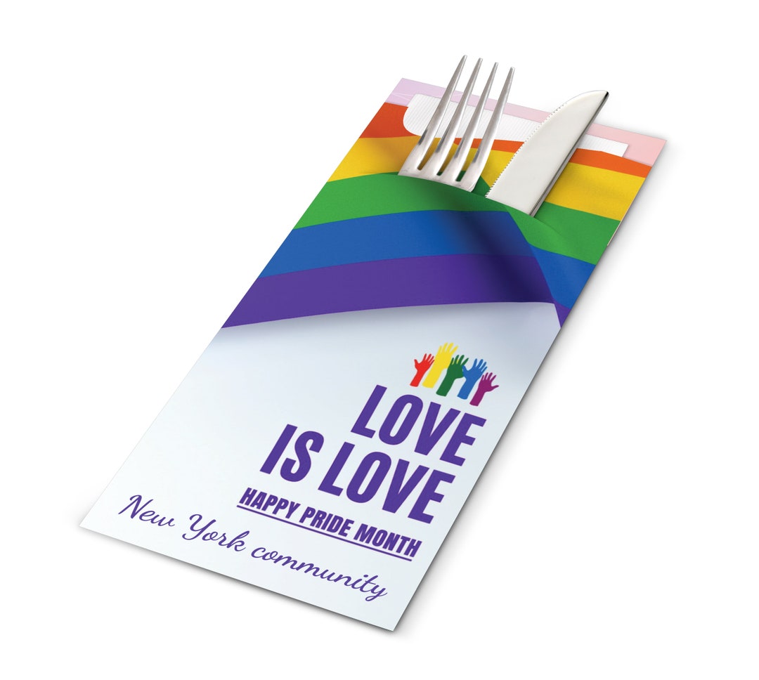 Personalized LGBTQ Cutlery Holders With Premium Napkins Party Designs ...