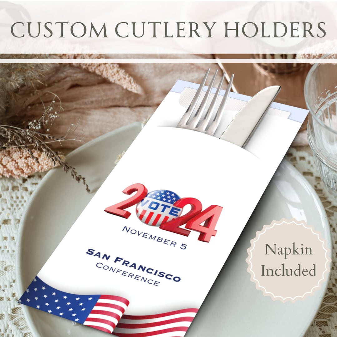 Personalized Election 2024 Cutlery Holders With Premium Napkins ...