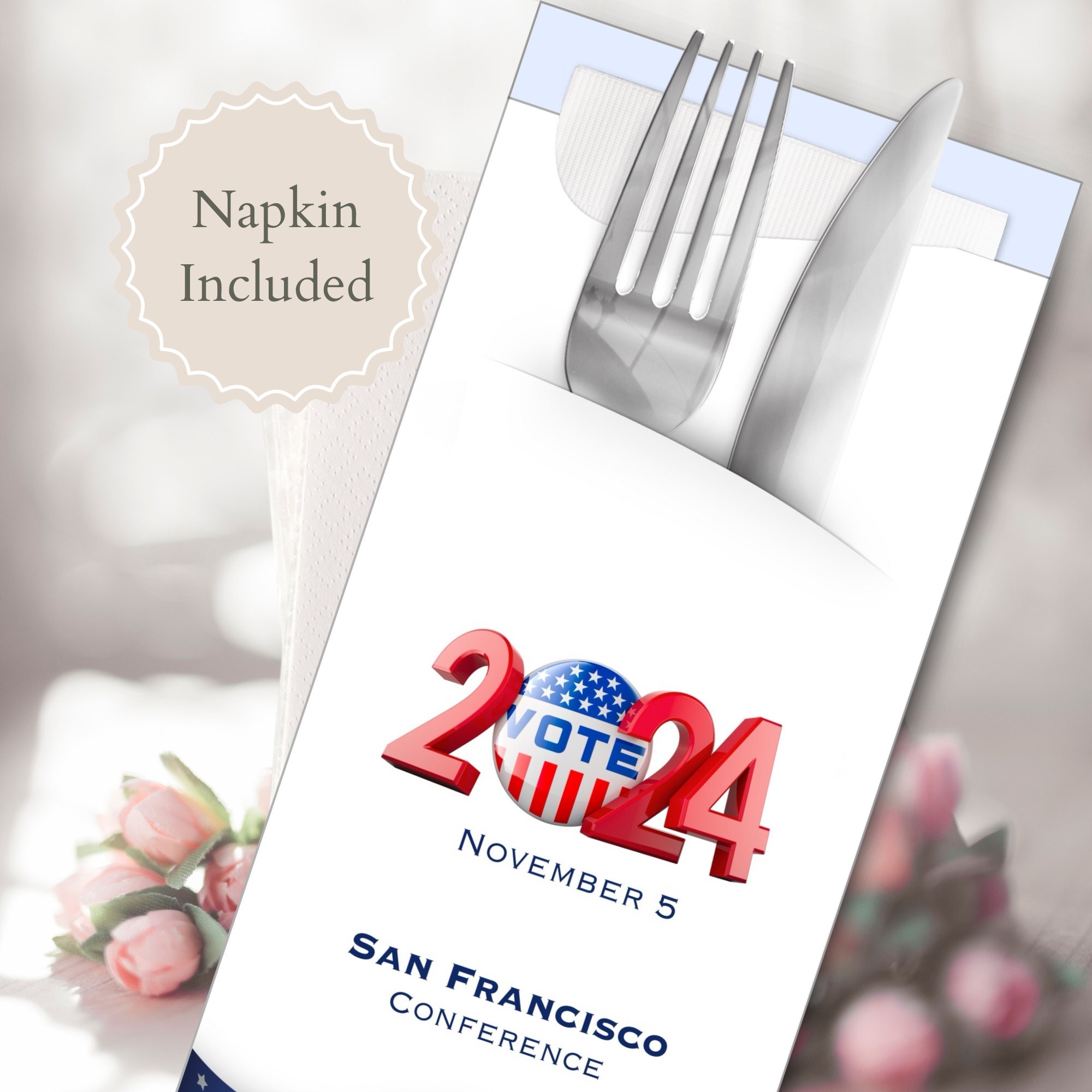 Personalized Election 2024 Cutlery Holders With Premium Napkins ...