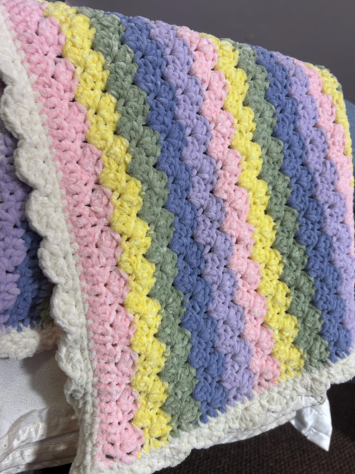 Handmade Crochet Shell Stitch Baby Blanket - Etsy