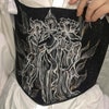 Reversible Chest Corset With Hand-painted With Butterfly, Black Corset ...
