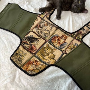 Reversible Tapestry Corset With Cats, Cute Corset Top, Chest Corset ...