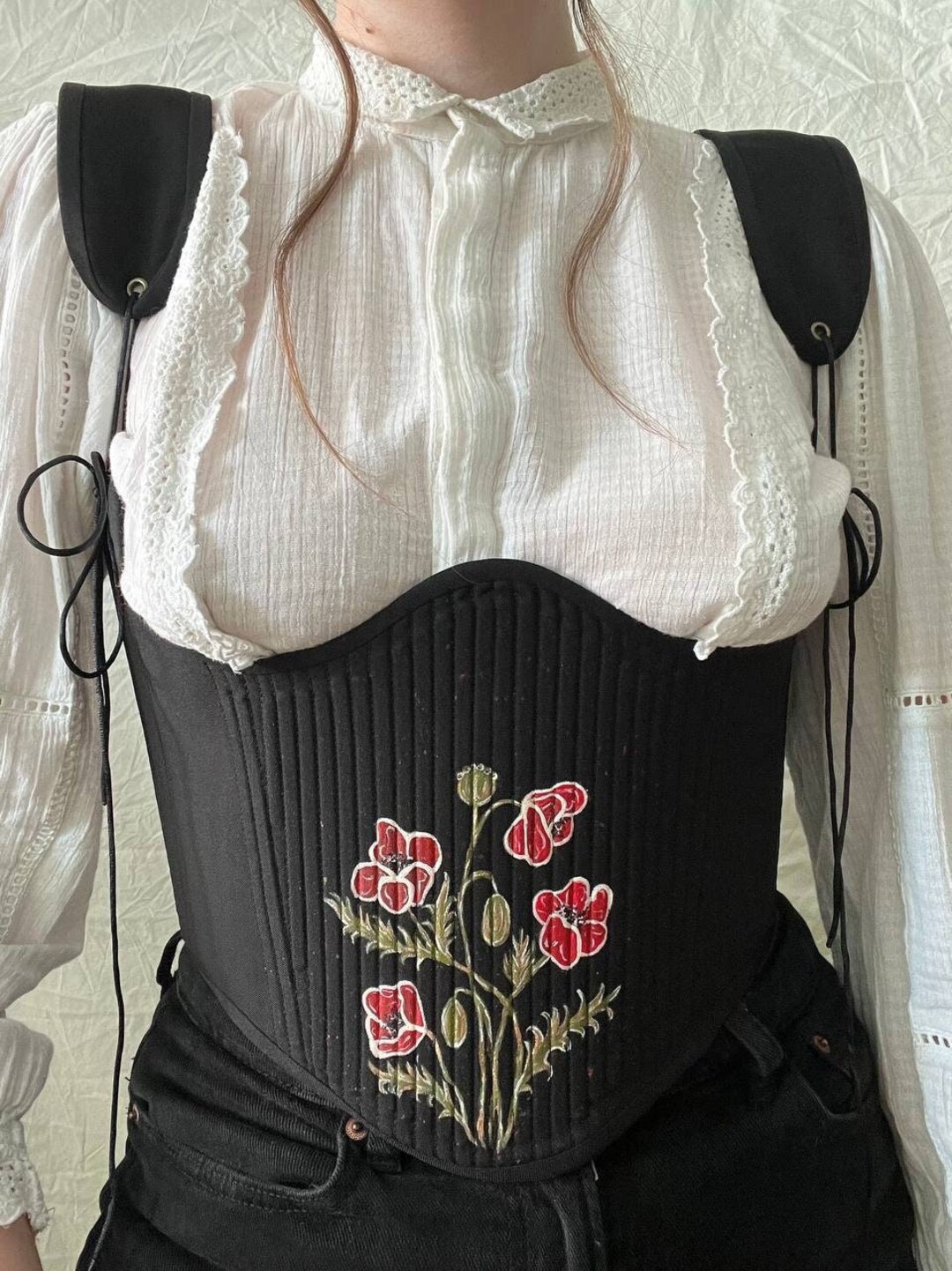 Reversible Corset With Hand-painted, Short Corset, Tapestry Corset ...