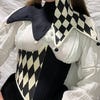 Black and Checkerboard Color Clown Ruffle Cuff Set Traditional Cotton ...