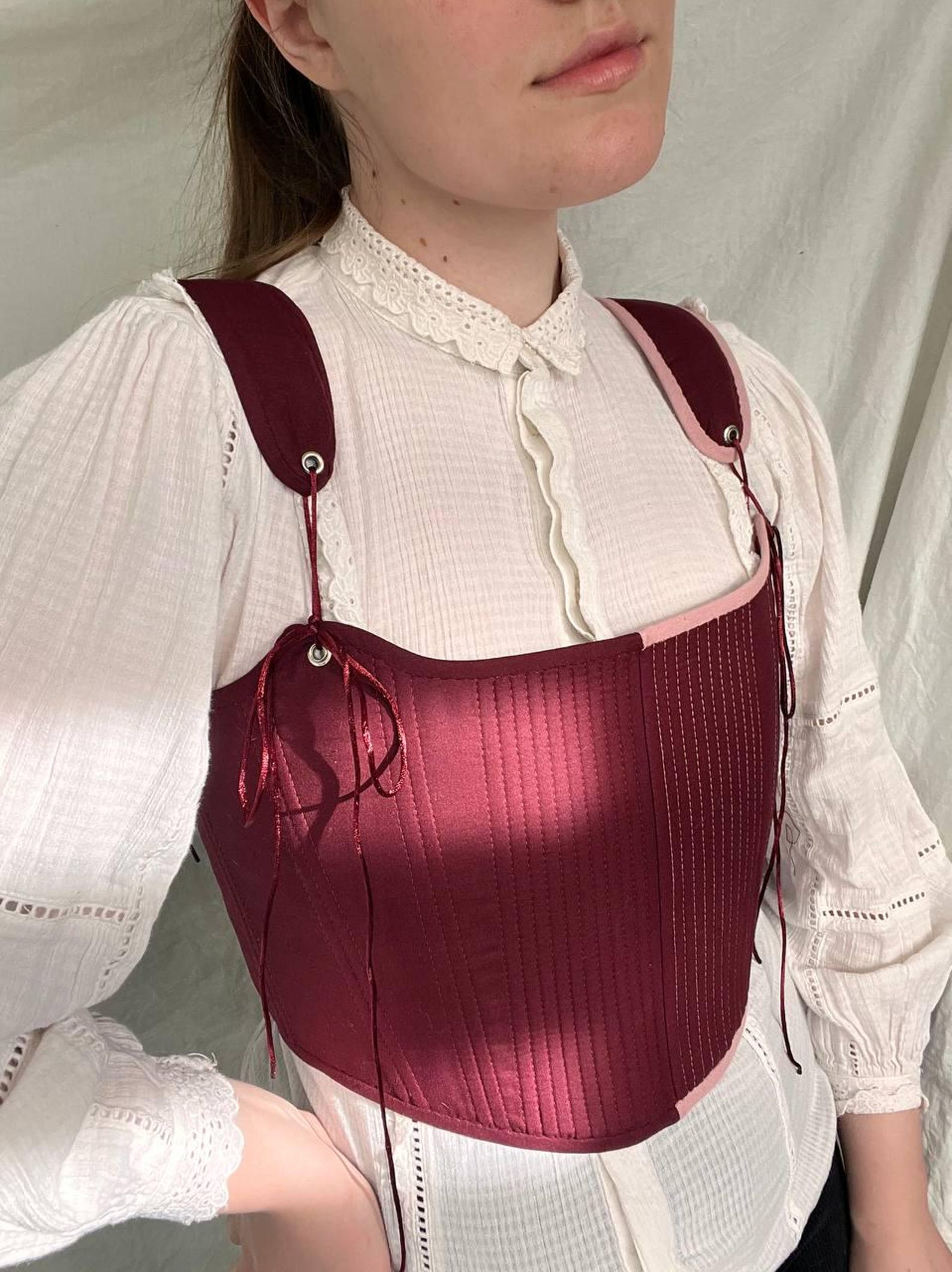 Chest Corset Baroque Jester Pink-burgundy, Coloring Buffoon Medieval ...