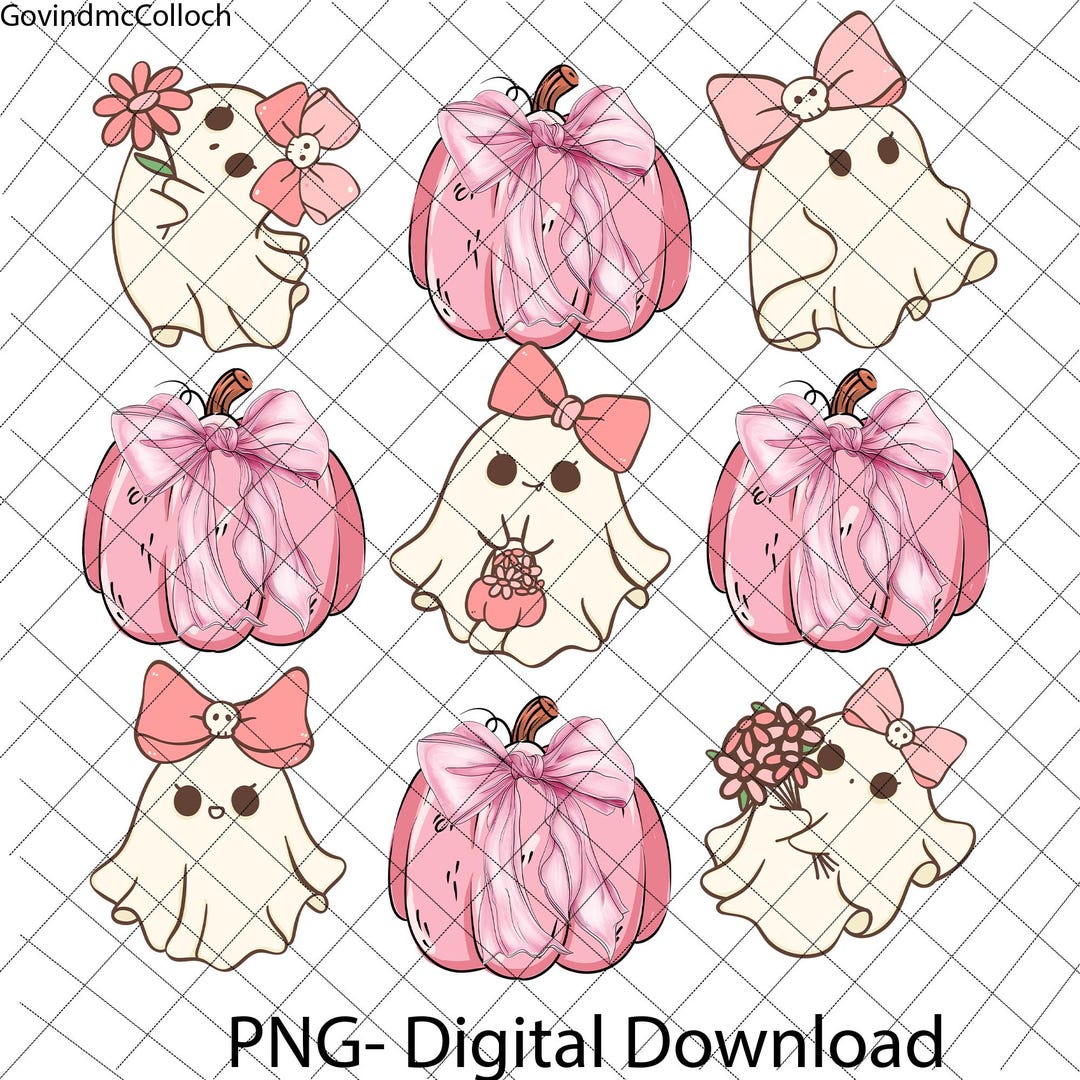 Pink Ghost Png Ghost Collage PNG, Halloween Png Cute Pink Reading Ghost ...