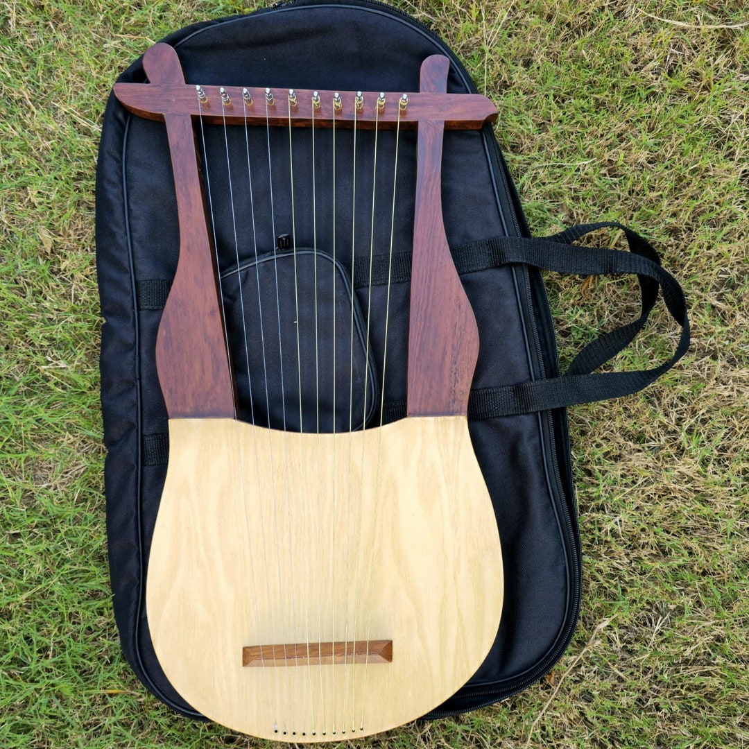 Lyre Harp 10 Strings, Vintage Inspired Old World, Wooden Stringed ...