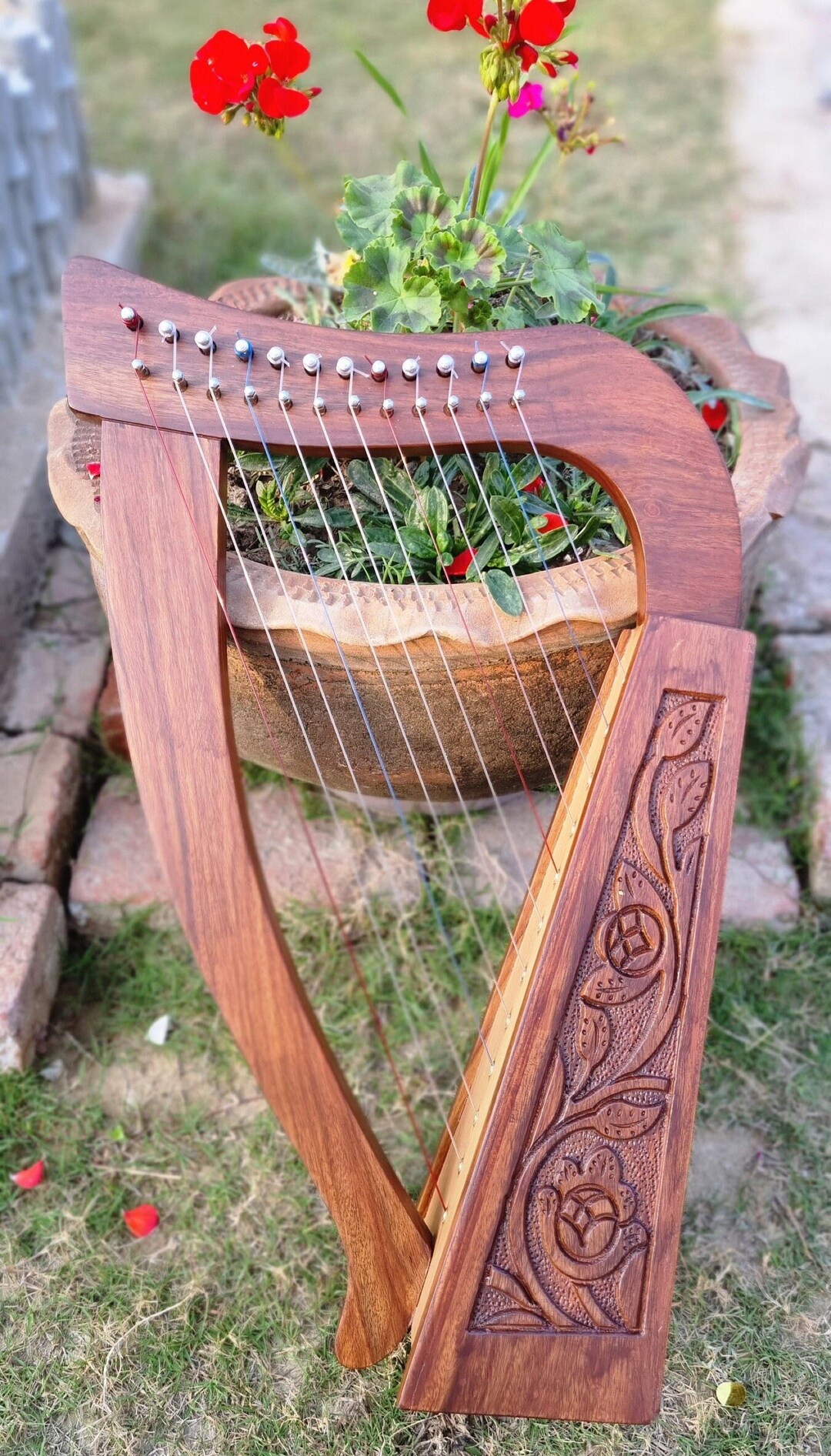 Celtic Irish 12 String Harp Handmade, Irish Gift Harp - Etsy