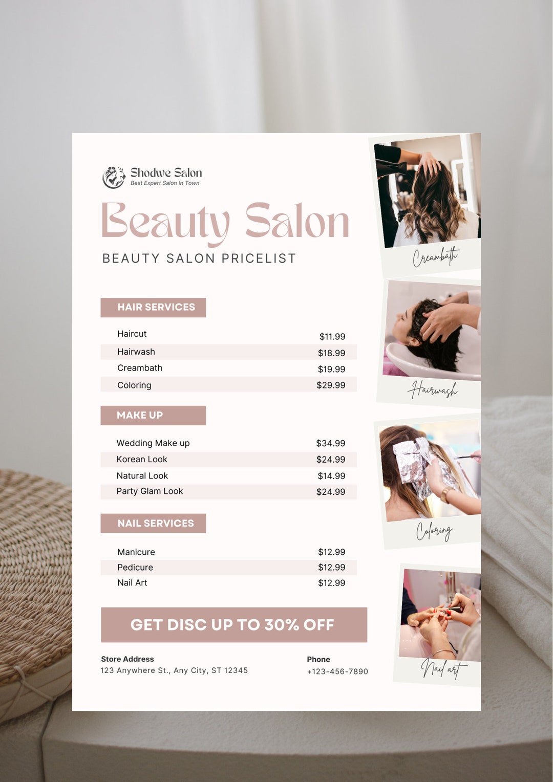Spa Menu Templates, Spa Menu Templates, Chic and Stylish Spa Menu ...