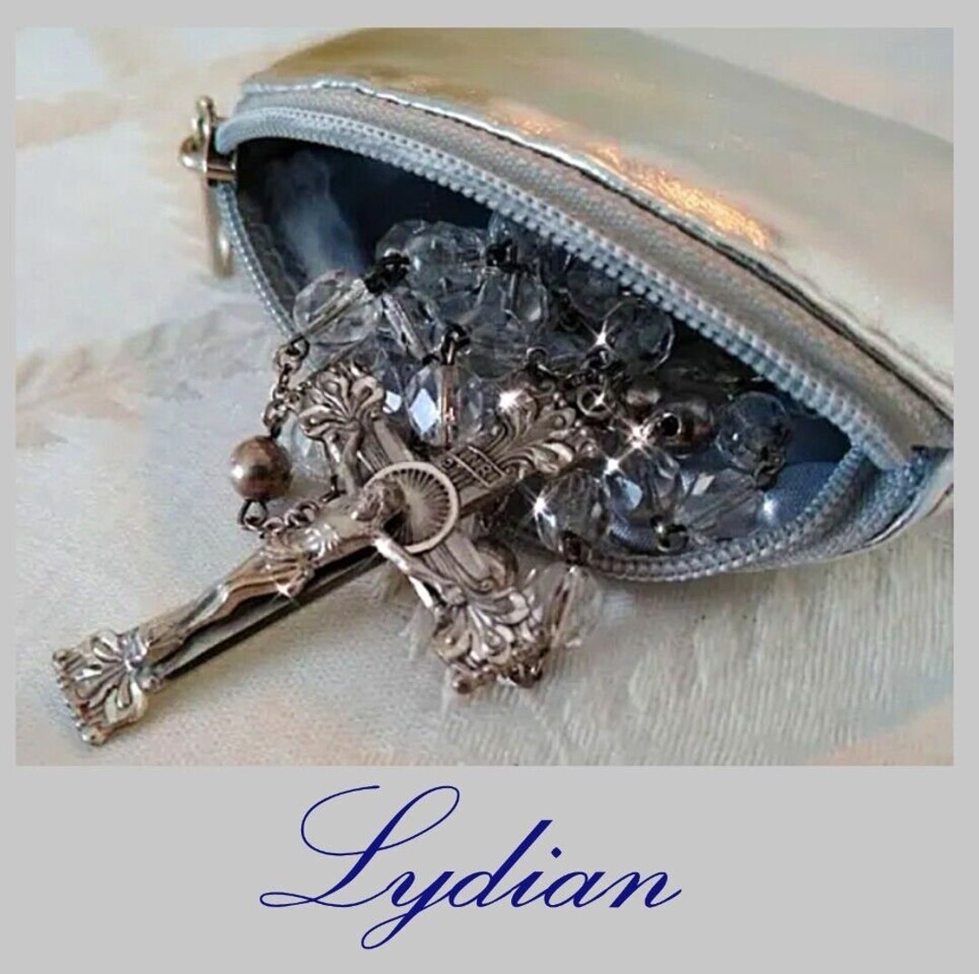 Antique 1960's ROMANESQUE CRYSTAL ROSARY Sterling 19, 38g With Silver ...