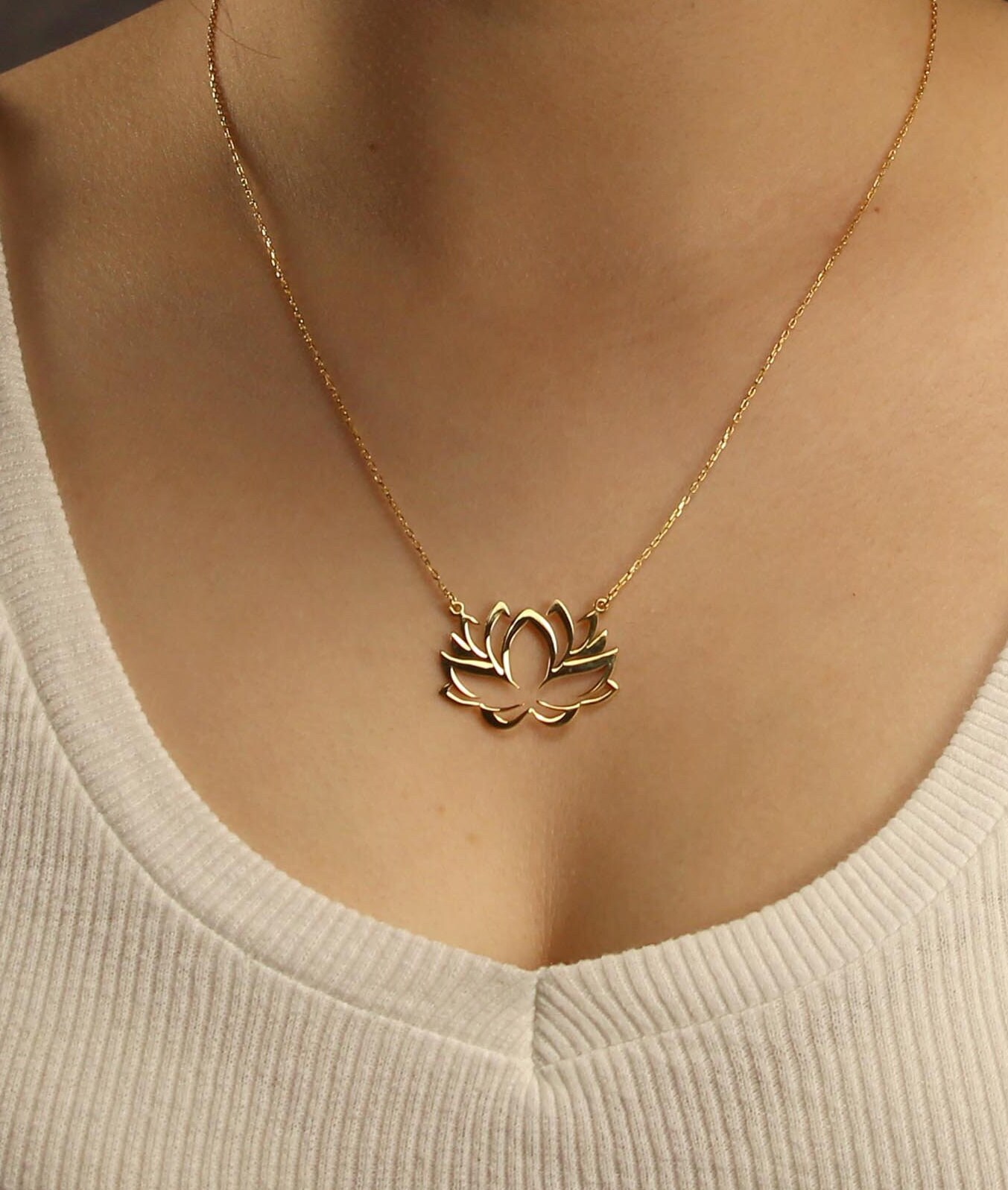 Lotus Flower Necklace, Sterling Silver Lotus Jewelry, Lotus Flower Gift ...