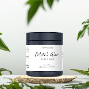 Natural Glow Face Cream Label Template: Minimalist Skincare (digital ...