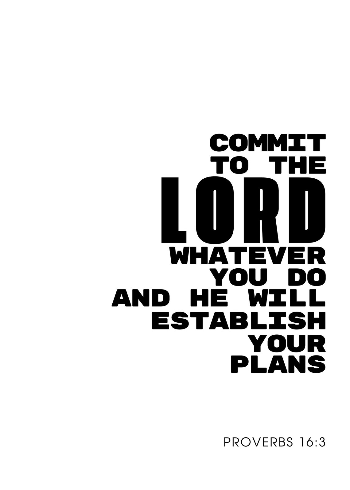 Proverbs 16:3 Commit to the Lord Bible Verse Wall Art, Printable Poster ...