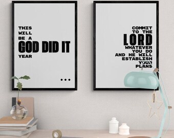 Proverbs 16:3 Commit to the Lord Bible Verse Wall Art, Printable Poster ...