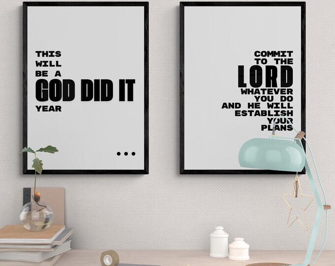 Proverbs 16:3 Commit to the Lord Bible Verse Wall Art, Printable Poster ...