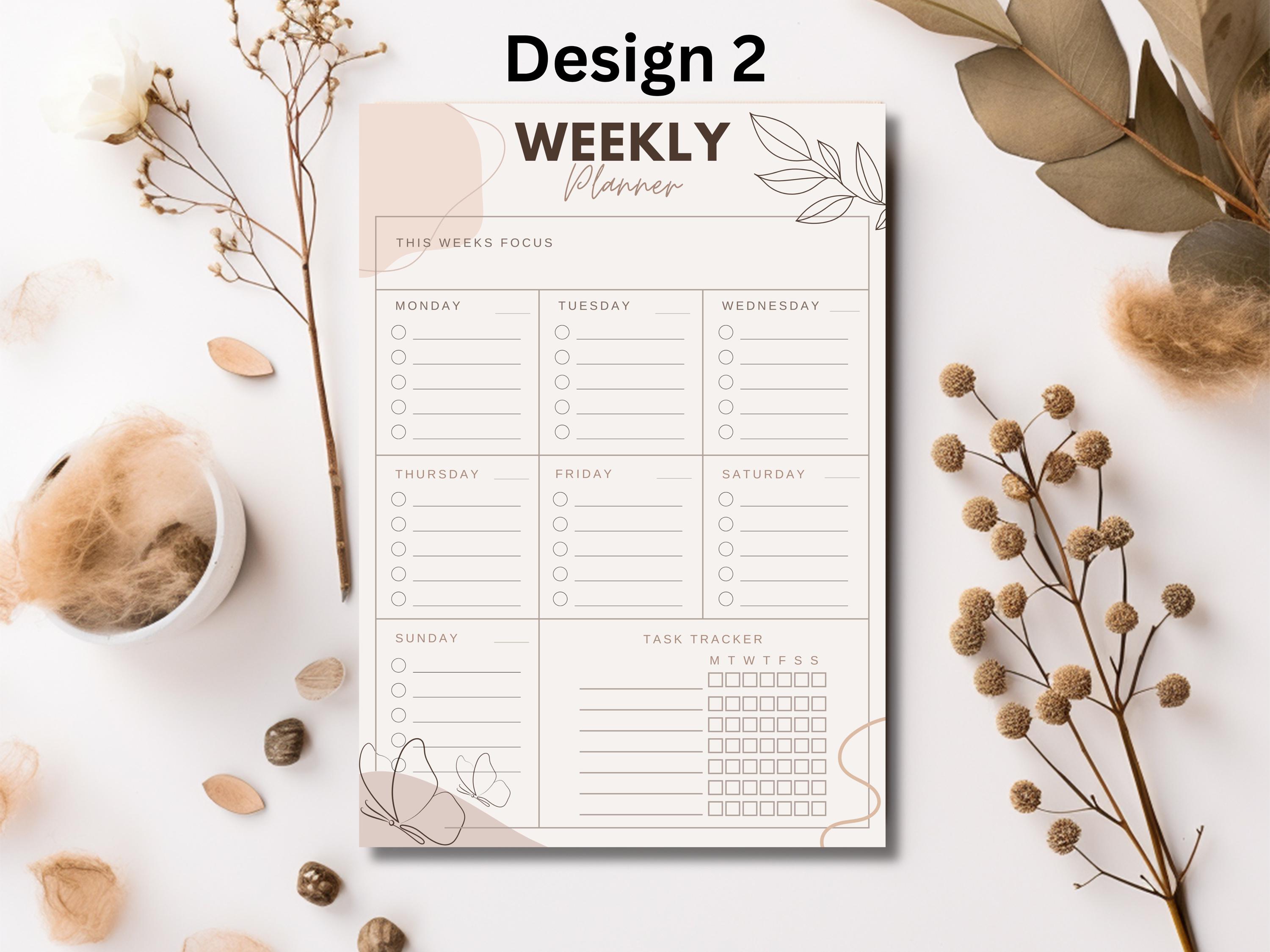 Digital Weekly Planner| Printable Weekly Task List PDF, A4 to Do List ...