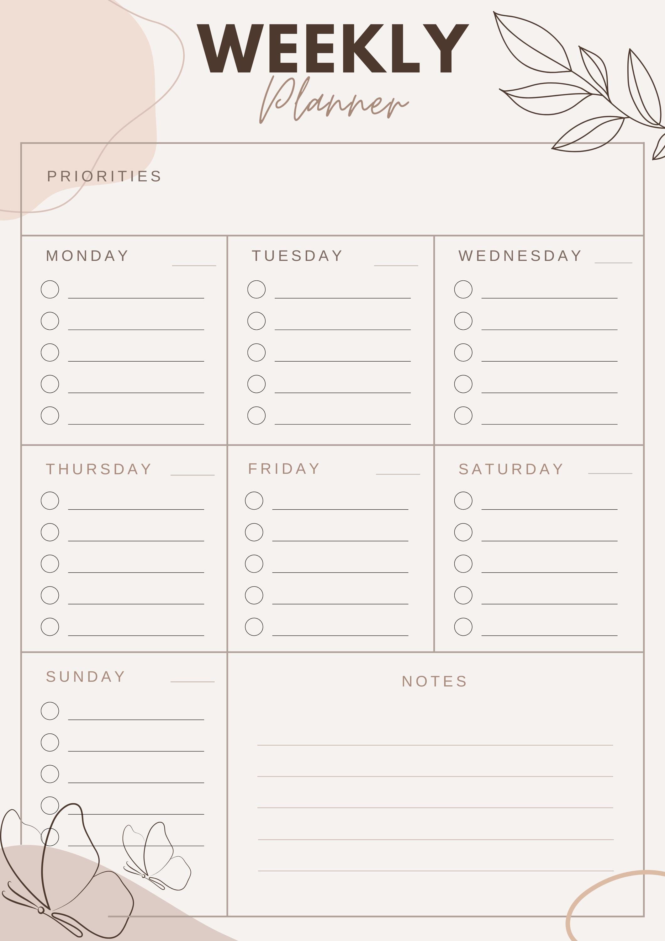 Digital Weekly Planner| Printable Weekly Task List PDF, A4 to Do List ...