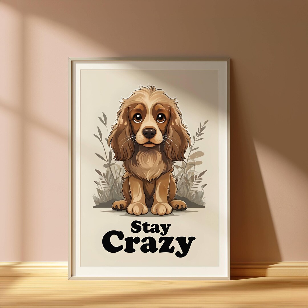 A3 Cocker Spaniel Poster, Cocker Spaniel Gifts, Spaniel Poster, Digital ...