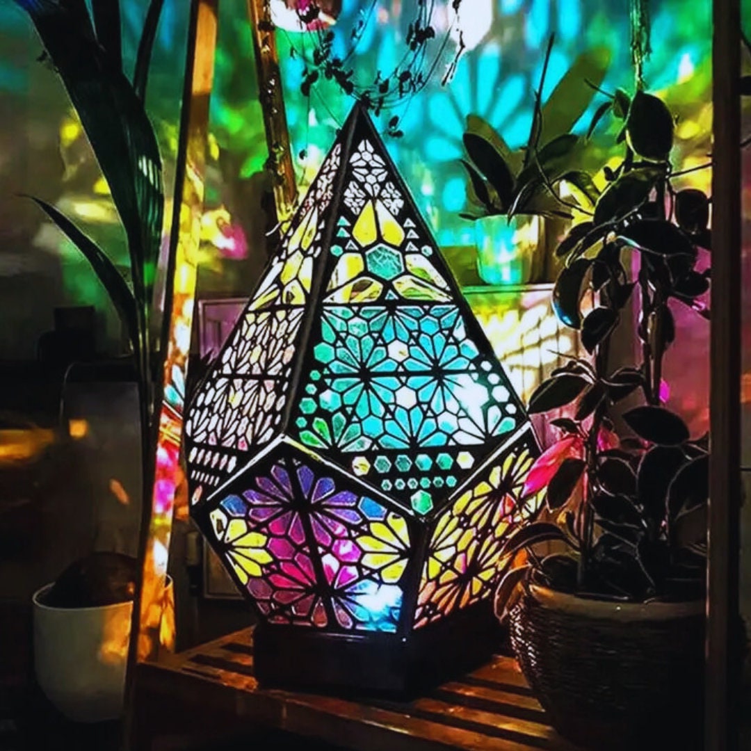 Wooden Bohemian LED Lamp - Etsy