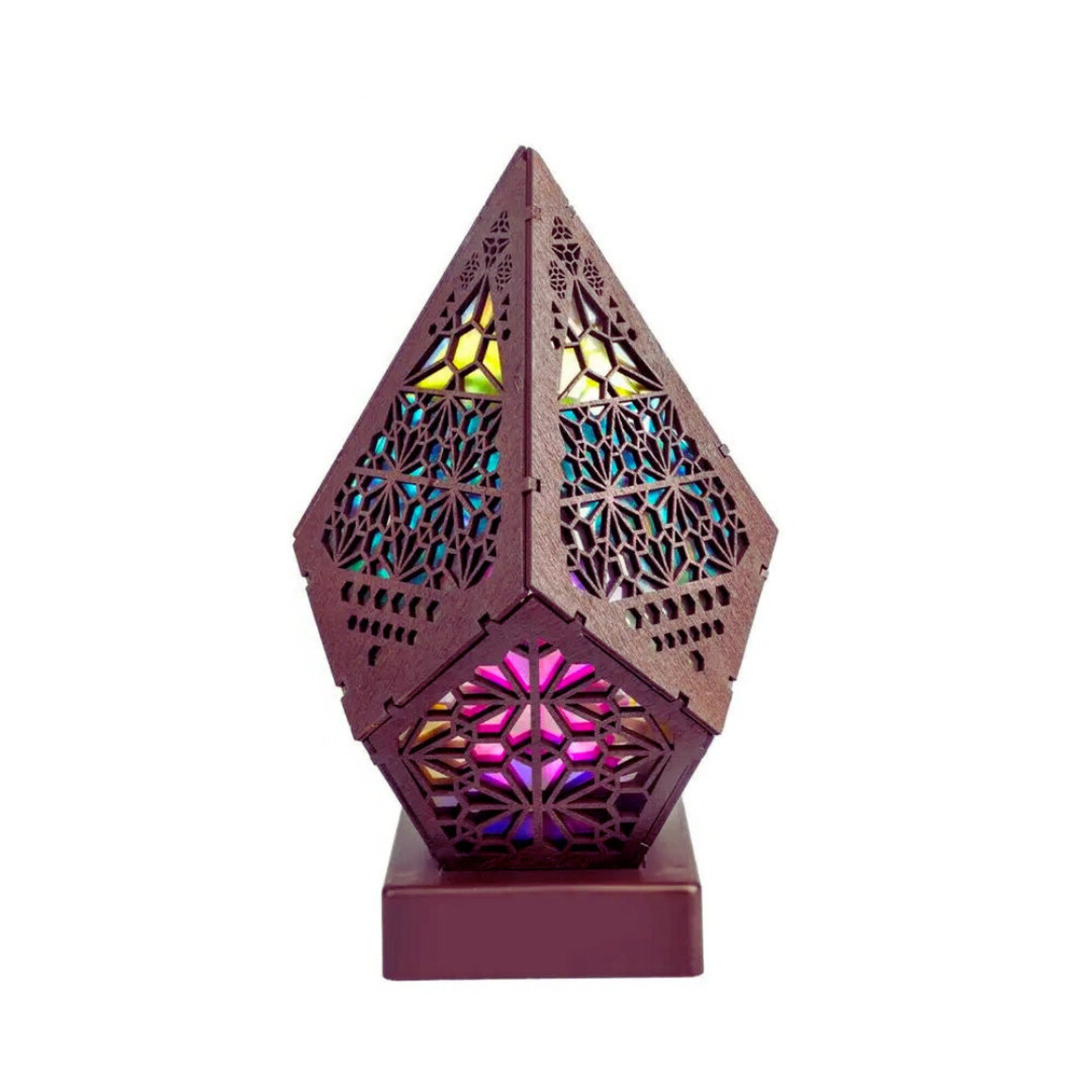 Wooden Bohemian LED Lamp - Etsy