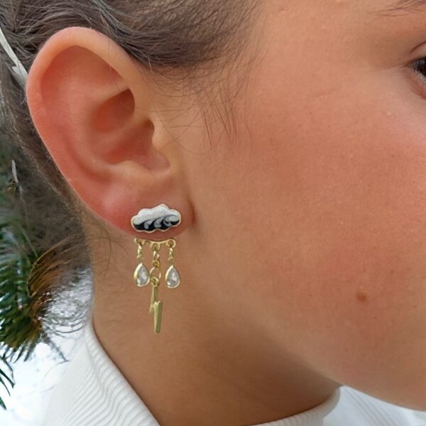 Rain Cloud Earrings - Etsy