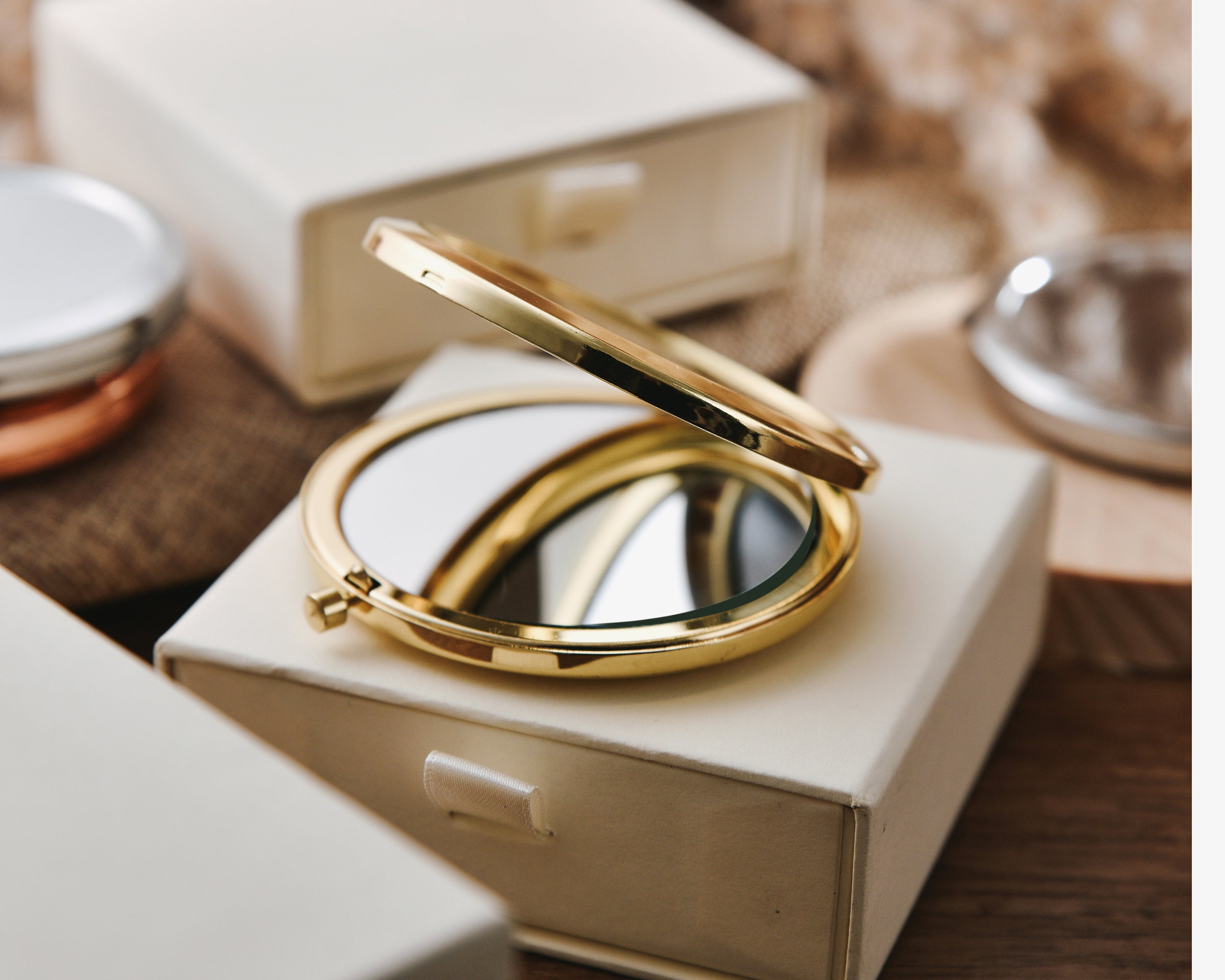 Delicate Engraved Compact Mirror Bridesmaid Gifts-customized Pocket ...