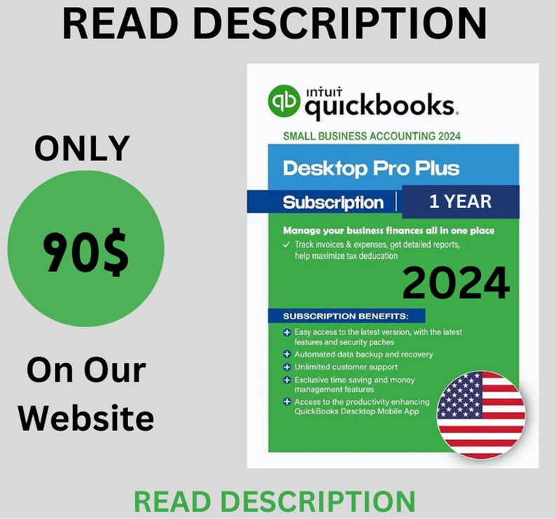Quickbooks Desktop Pro Plus 2024 for Windows 1 Year Subscription - Etsy ...