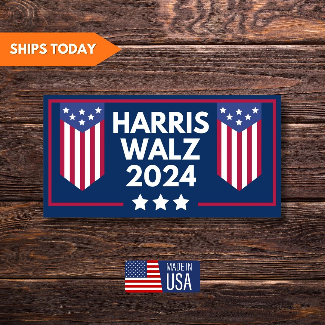 Harris Walz 2024 Bumper Sticker, US Elections, Political Stickers, Car ...