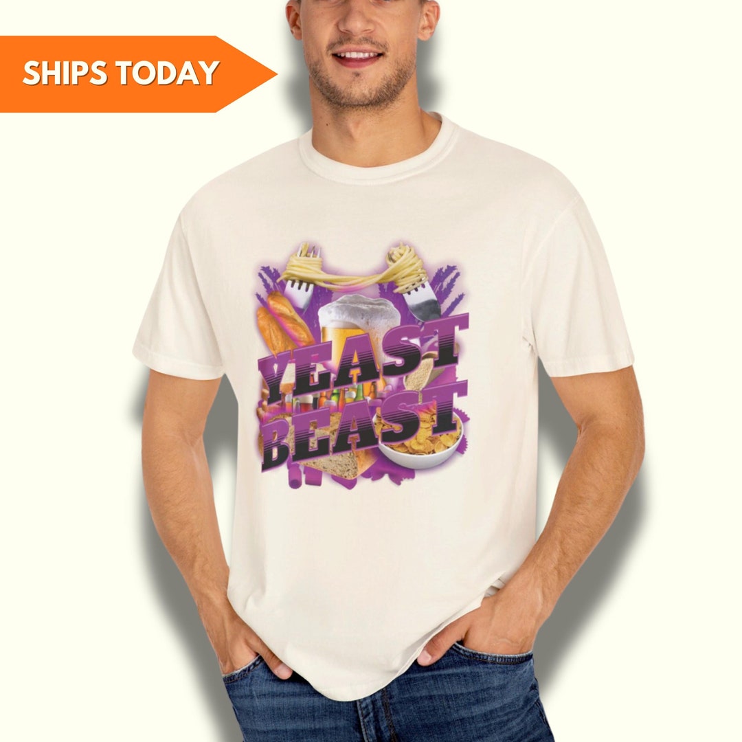 Yeast Beast Tee, Funny Gluten Tolerant Meme Tshirt, Retro 90s Style ...