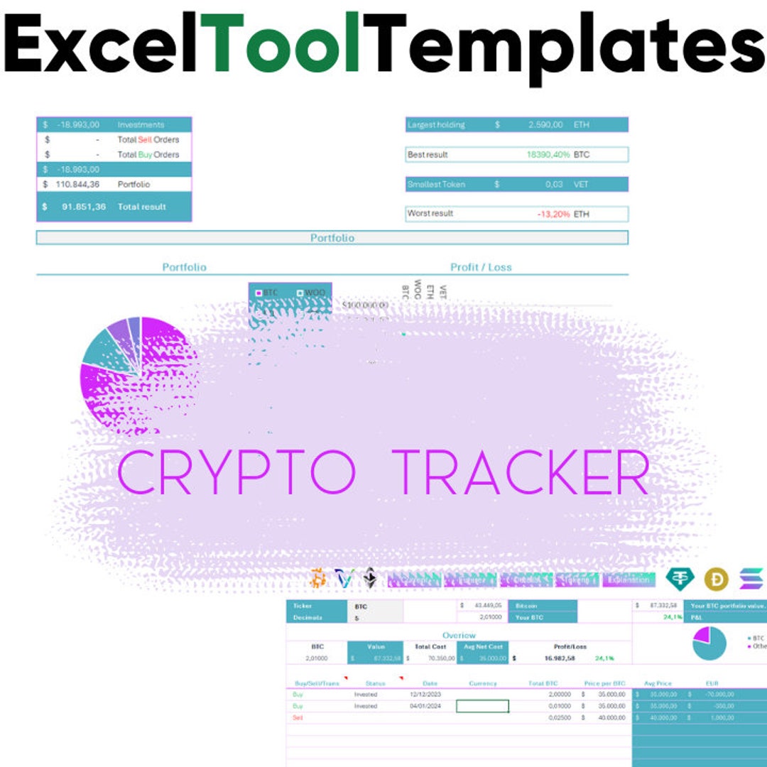 Excel Crypto Tracker - Etsy