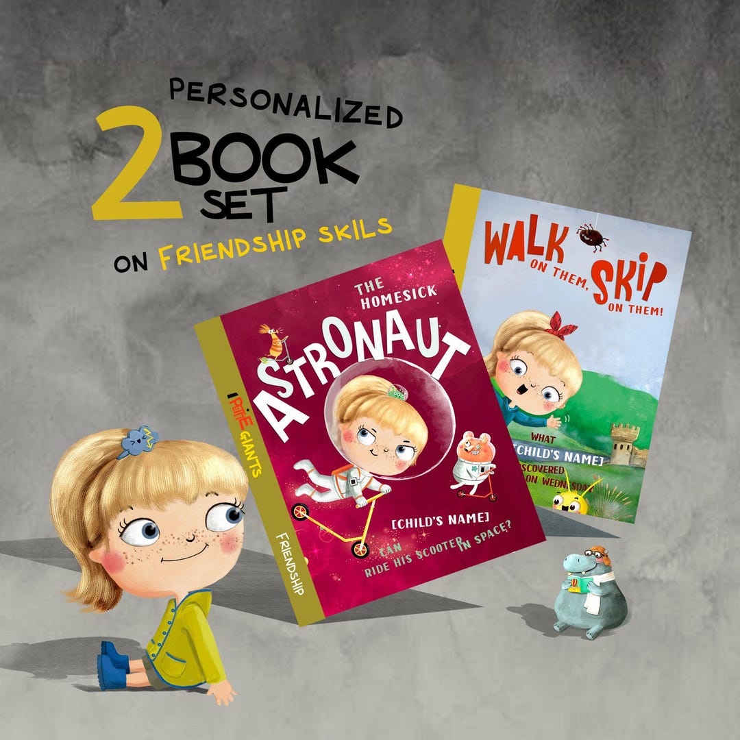Personalized Empowering FRIENDSHIP Books Set With Stickers Custom Name ...