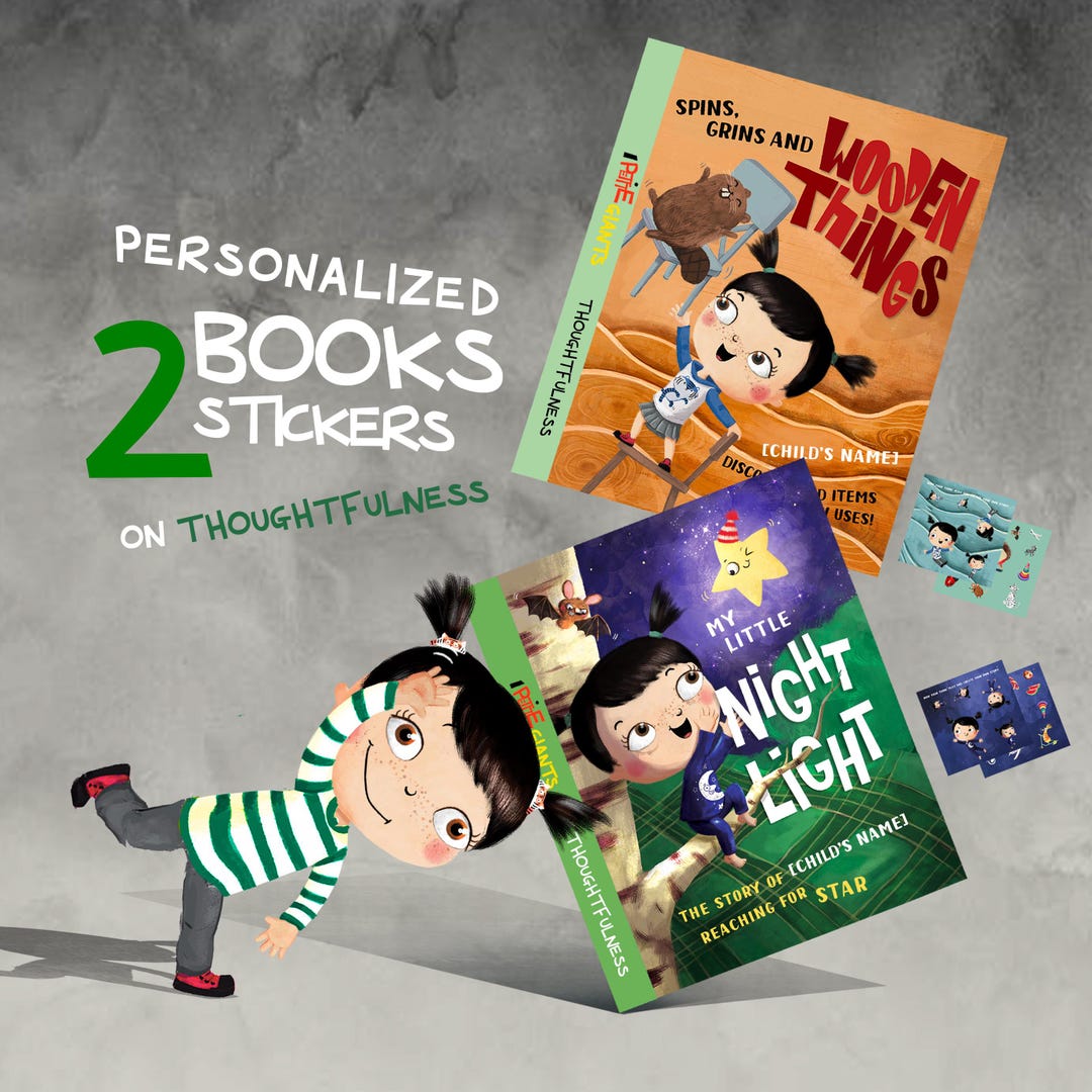 Personalized Empowering THOUGHTFULNESS Books Set With Stickers Custom ...